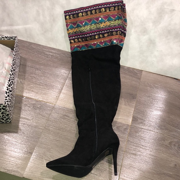 Anne Michelle | Shoes | Anne Michelle Dedicate Black Over The Knee ...